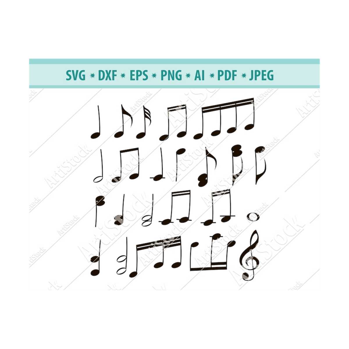 Music notes svg, musical notes svg, music svg, treble svg, t - Inspire ...