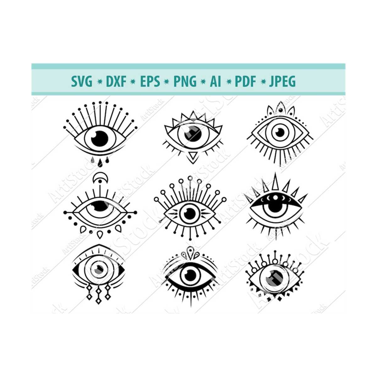 Boho Eyes Svg Bundle, Third Eye Svg, Celestial Eye Svg, Evil - Inspire ...