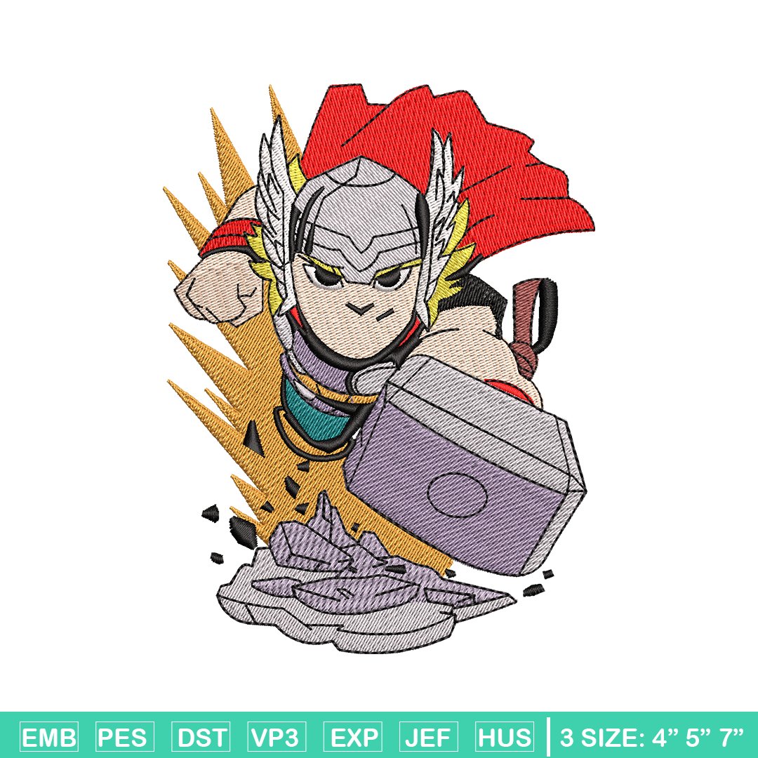 Thor cartoon logo embroidery design, Thor embroidery, logo d | Inspire ...