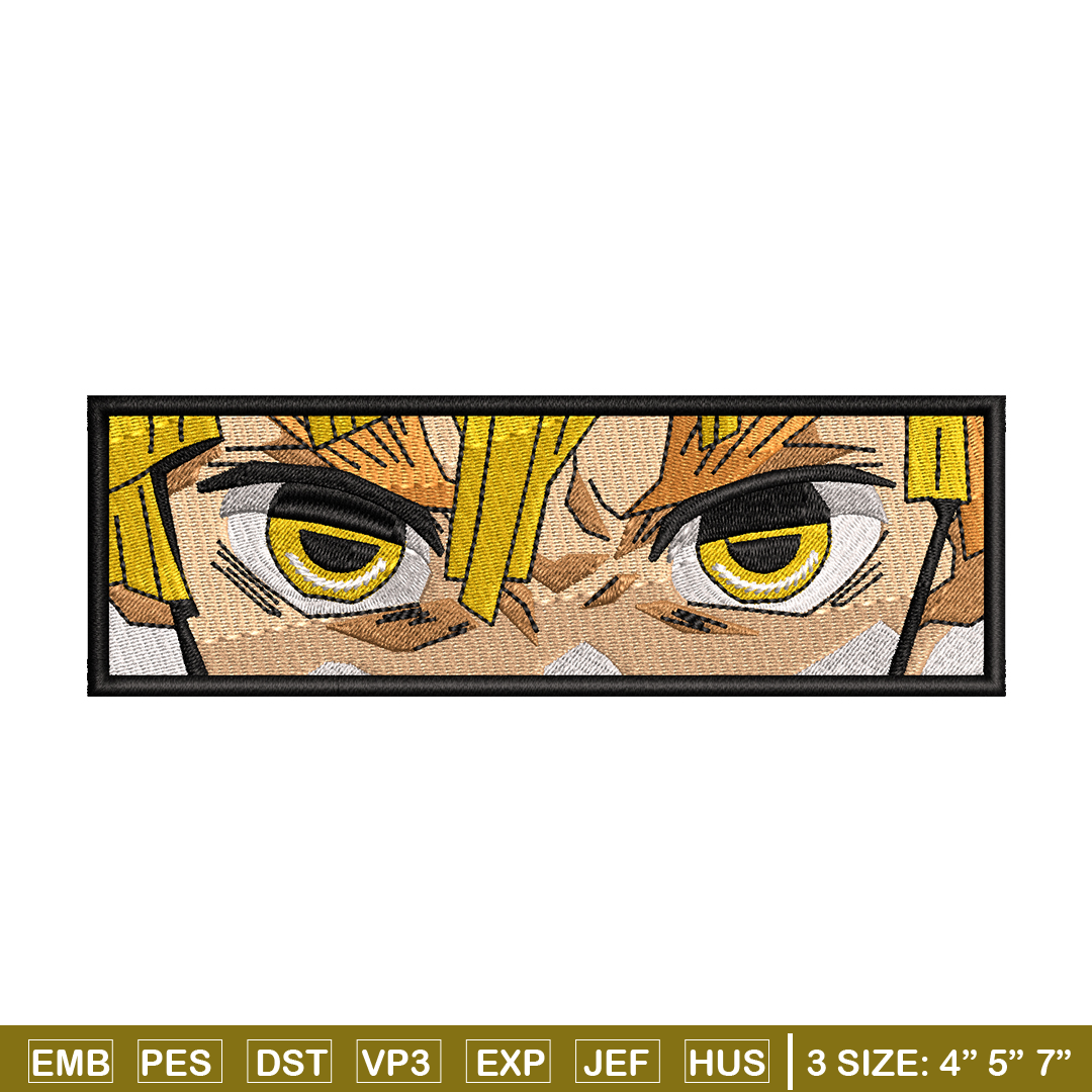 Zenitsu eyes Nike embroidery design, Kimetsu no Yaiba embroi | Inspire ...