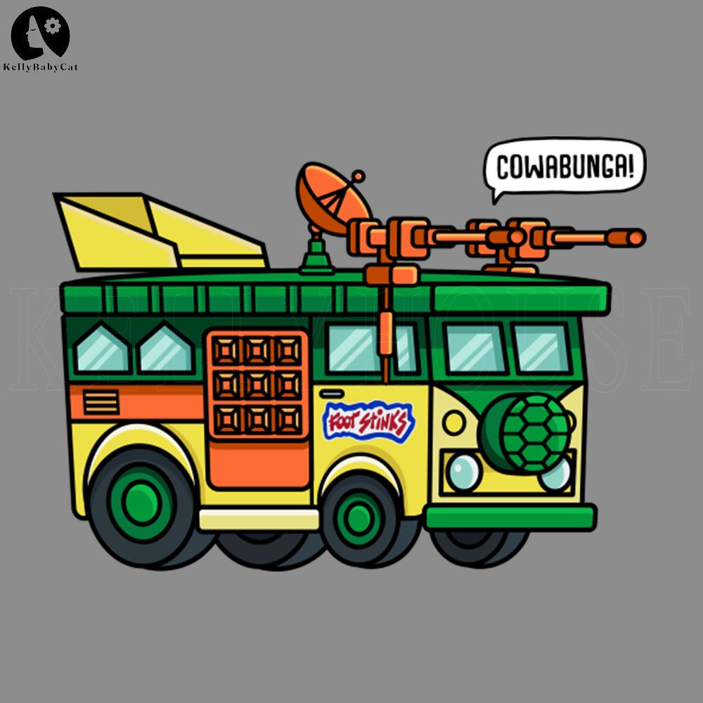 Turtle Van Cowabunga, Cartoon PNG | Inspire Uplift
