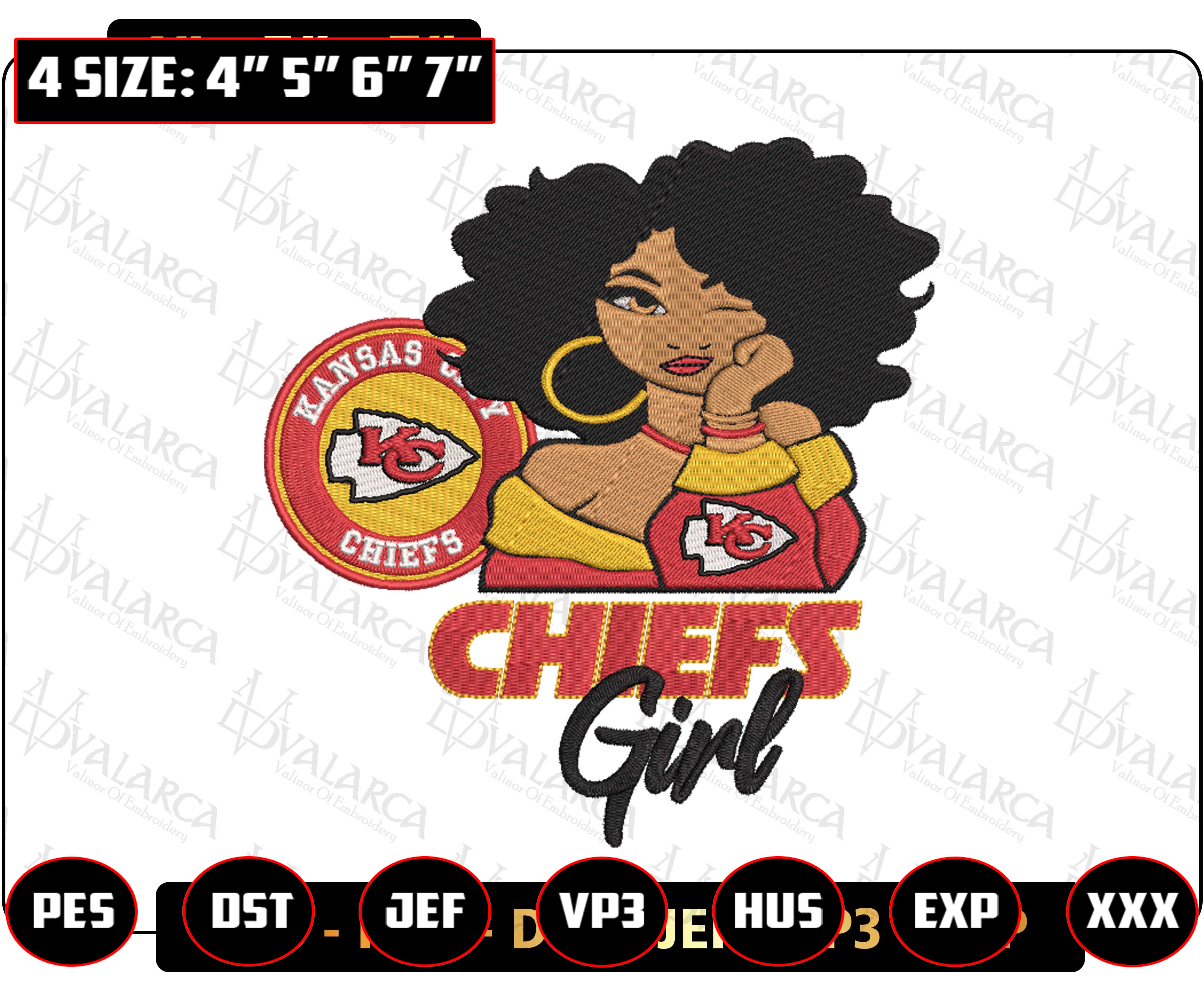 NFL Kansas City Chiefs Girl Embroidery Design, NFL Football | Inspire ...