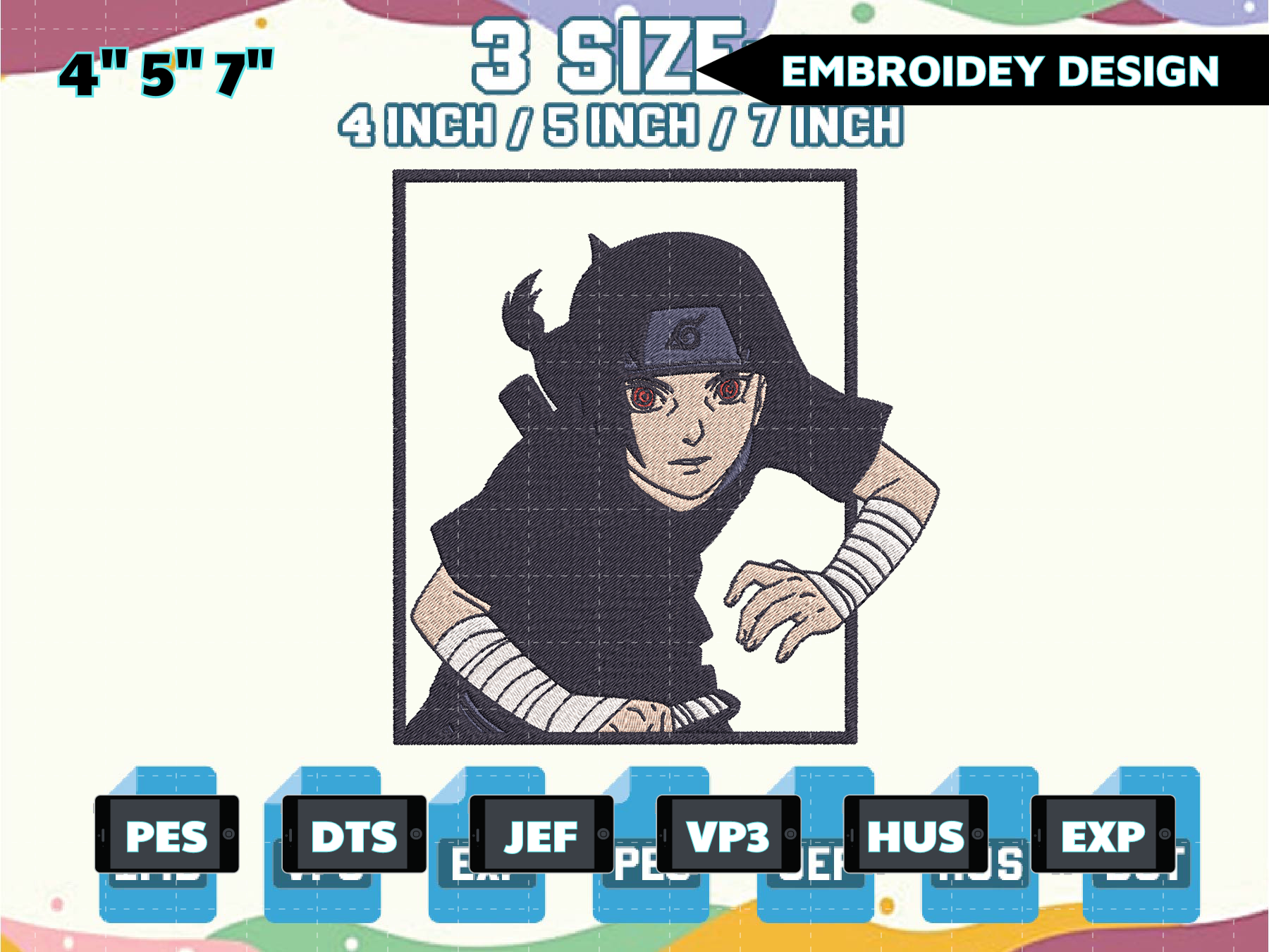 Ninja Anime Embroidery FIles, Anime Shinobi Embroidery Desig | Inspire ...