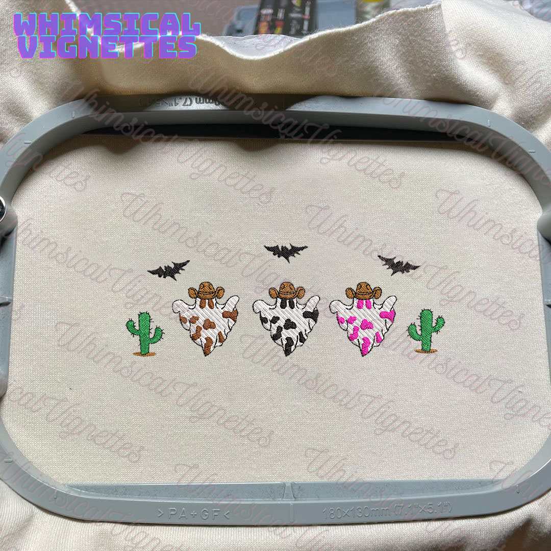 Custom Horror Halloween Embroidery Design, Cow Ghost Customi | Inspire ...