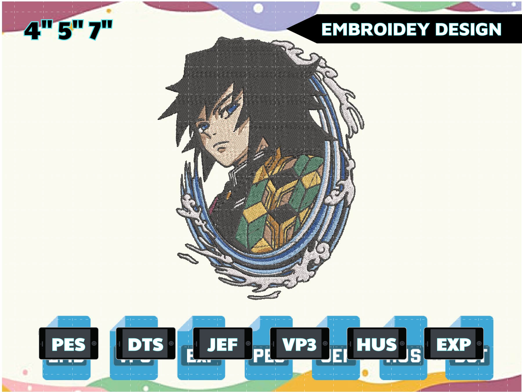 Anime Inspired Embroidery Designs, Anime Character Embroider | Inspire ...