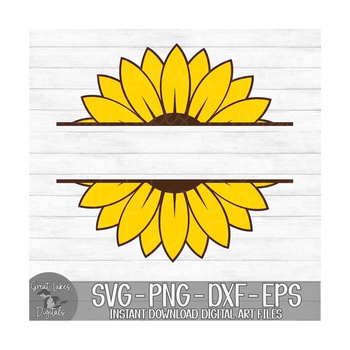 Sunflower Split Monogram - Instant Digital Download - svg, p | Inspire ...