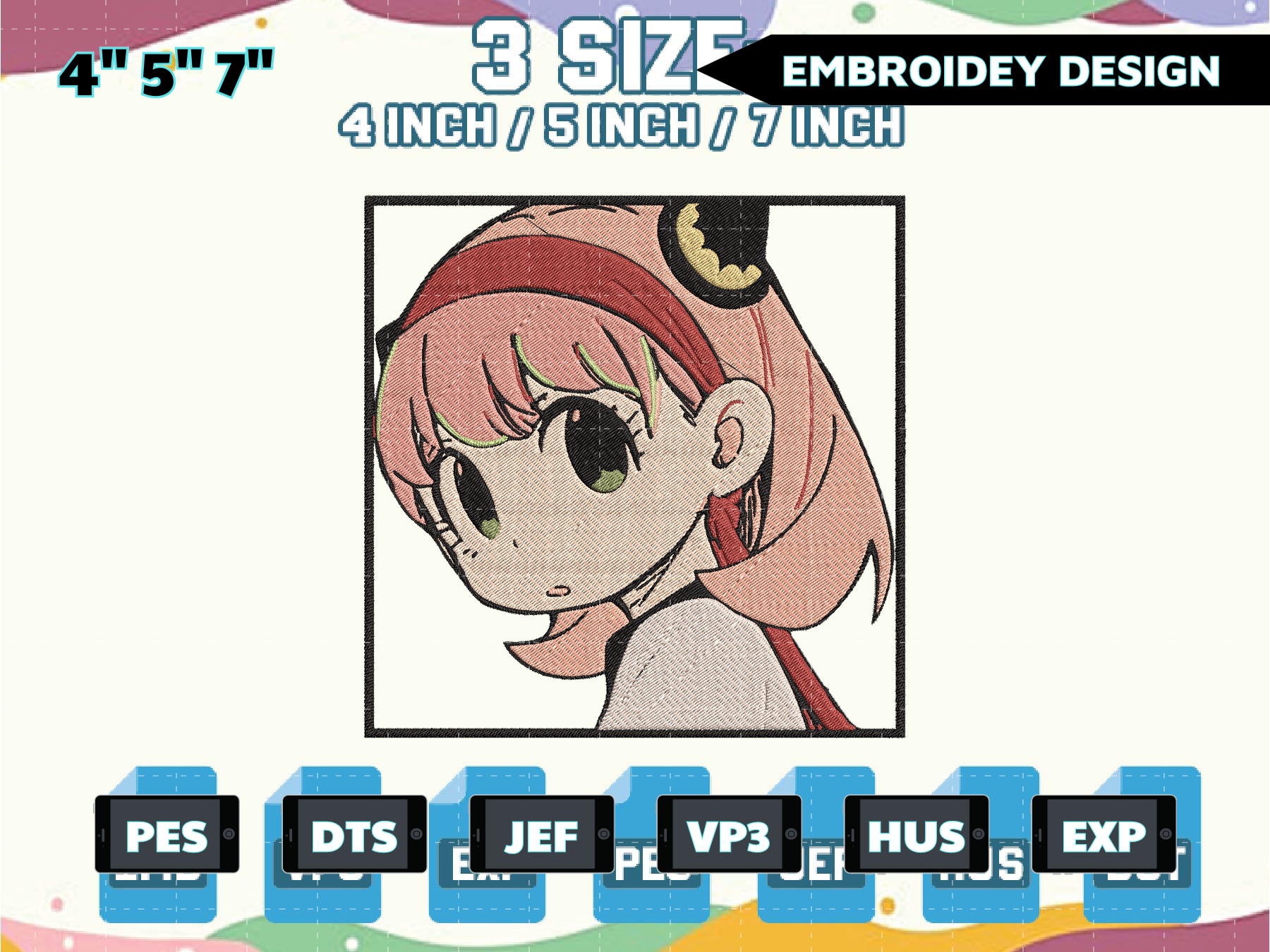 Spy Anime Embroidery, Funny Embroidery Files, Spy Girl Embro - Inspire ...