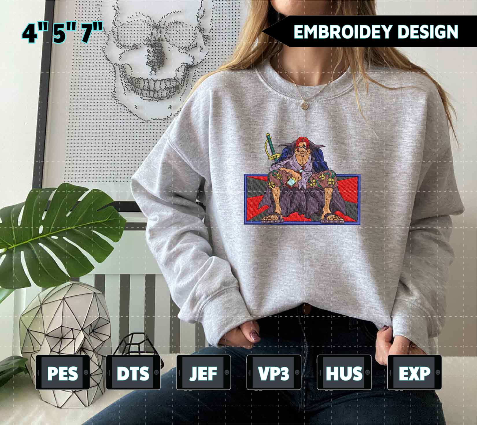 Anime Inspired Embroidery Designs, Anime Character Embroider - Inspire ...