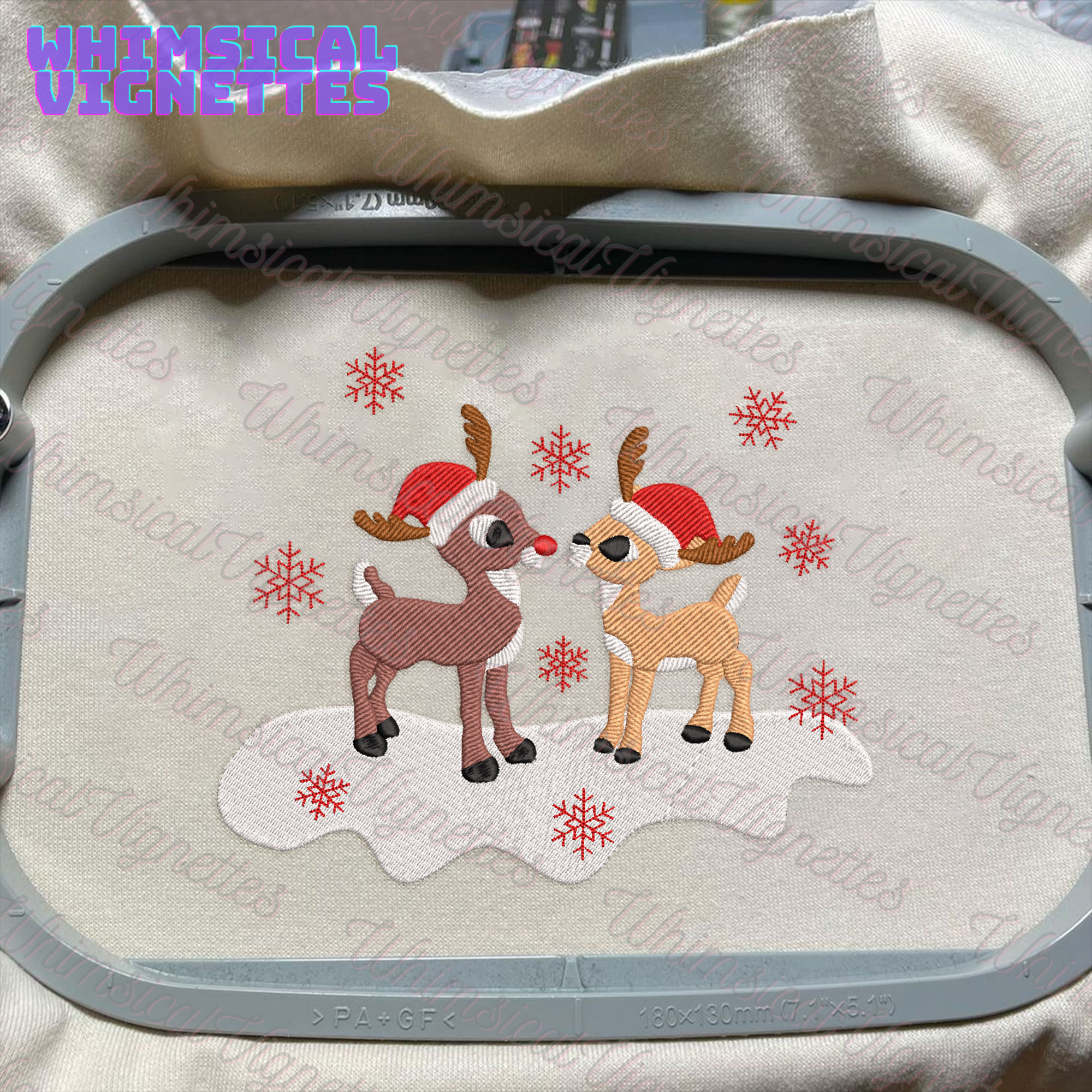Christmas Embroidery Designs, Rudolf Red Nose Embroidery, Fr | Inspire ...