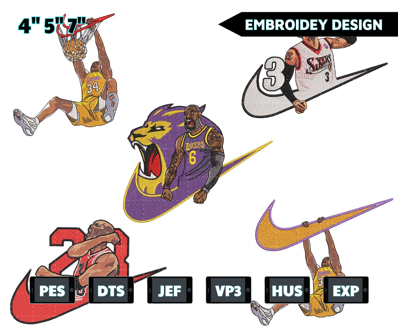 5+ Legend Basketball Brand Embroidery Bundle, Famous Basketb | Inspire ...
