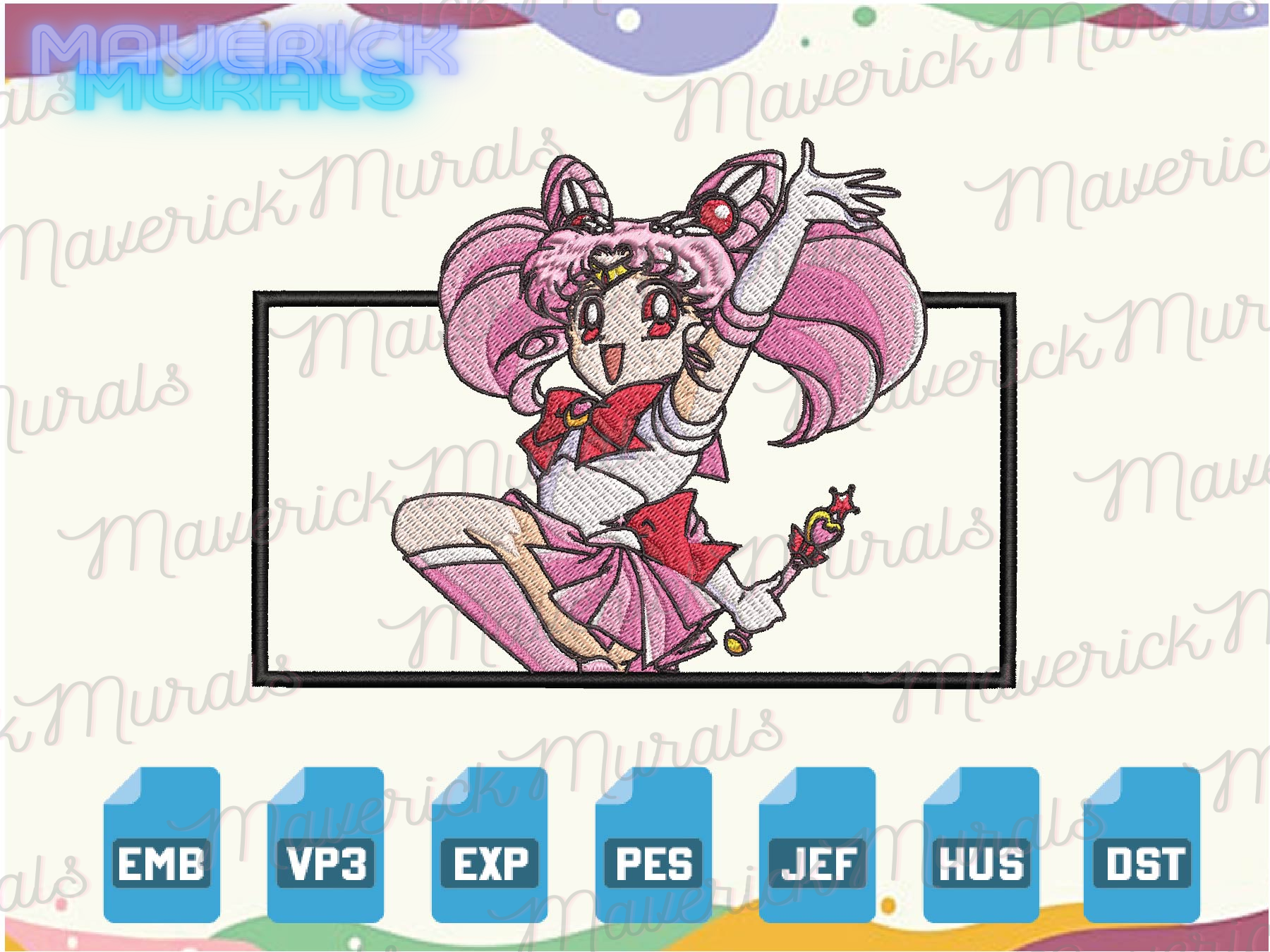 Cute Girl Anime Embroidery Designs, Inspired Anime Embroider - Inspire ...