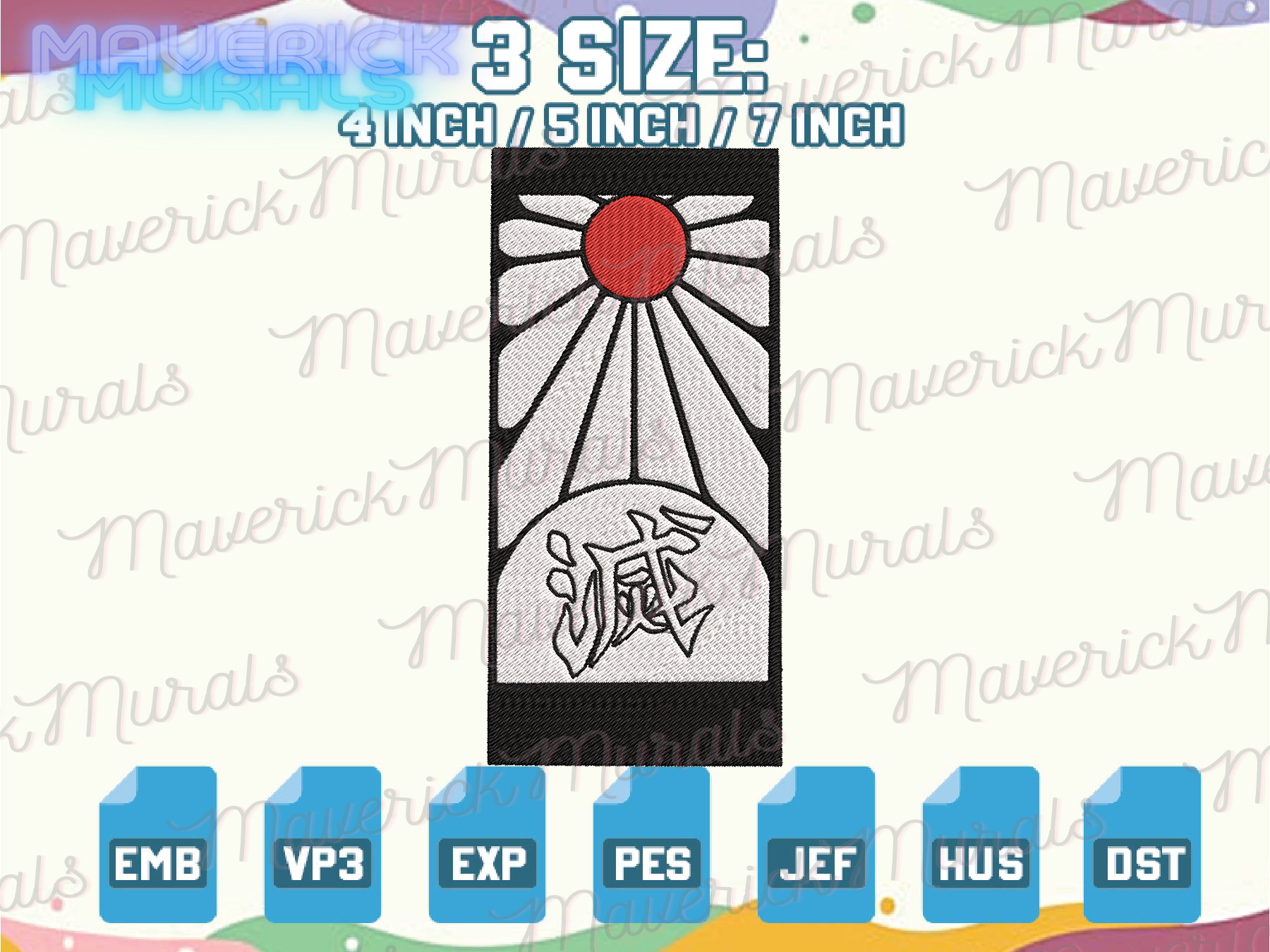 Demon Slayer Embroidery, Anime Embroidery, Logo Demon Slayer - Inspire ...