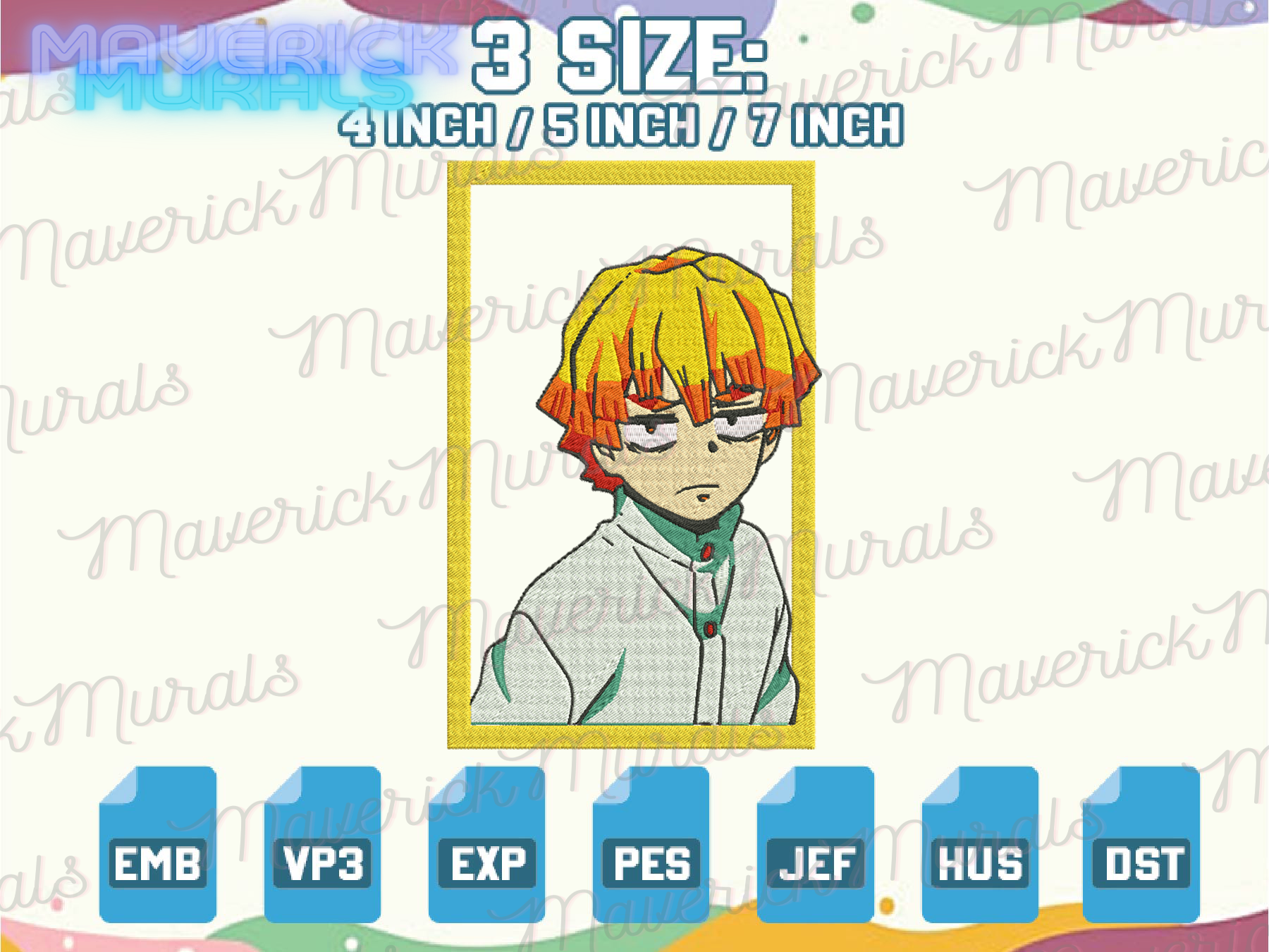 Thunder Hero Embroidery, Slayer Anime Embroidery FIles, Demo | Inspire ...