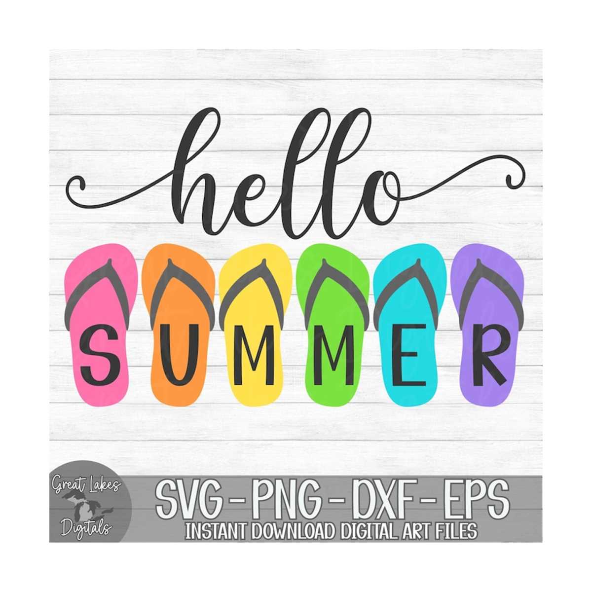 Hello Summer - Sandals, Flip Flops - Instant Digital Downloa | Inspire ...