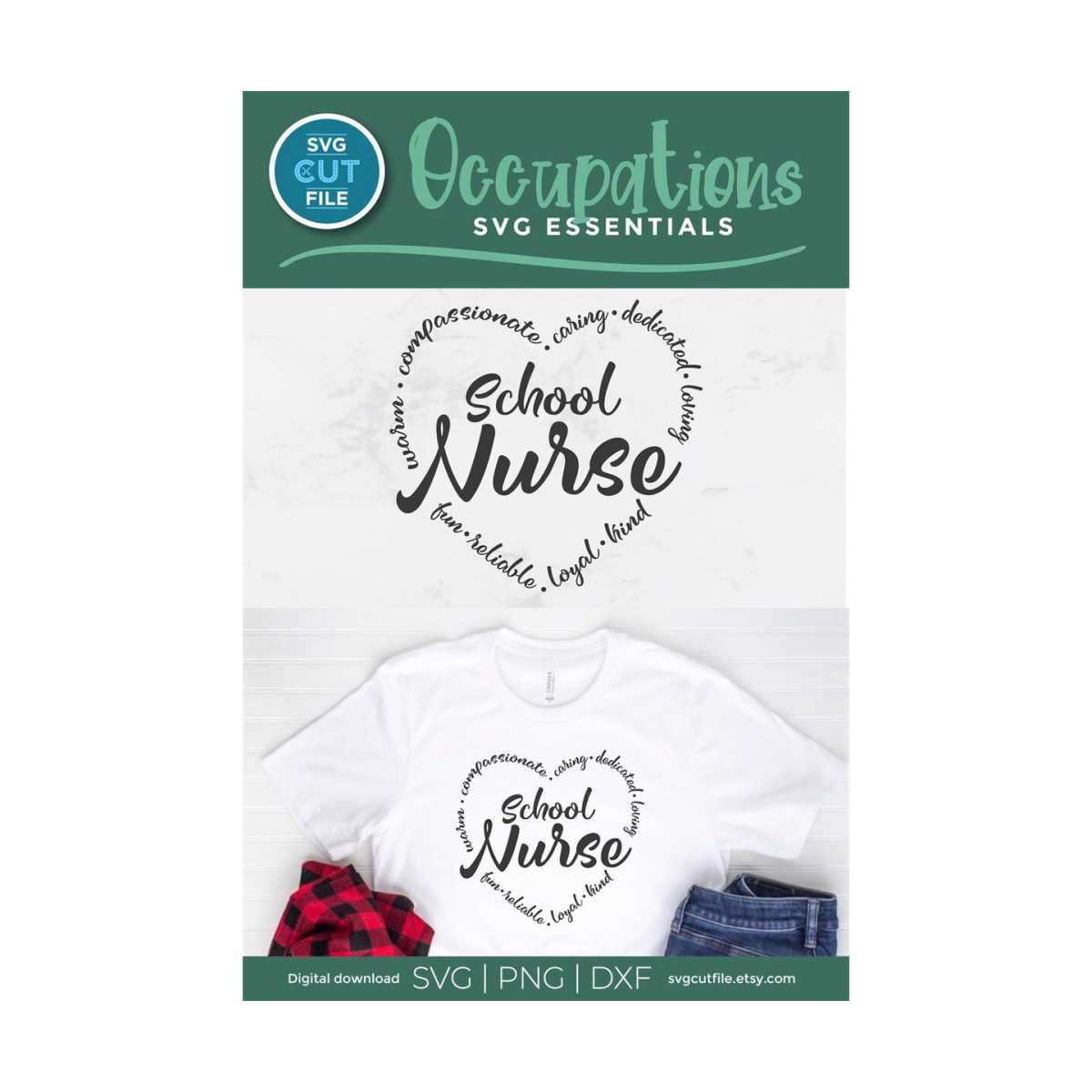 School Nurse svg, nurse appreciation svg, word heart svg, Nu | Inspire ...