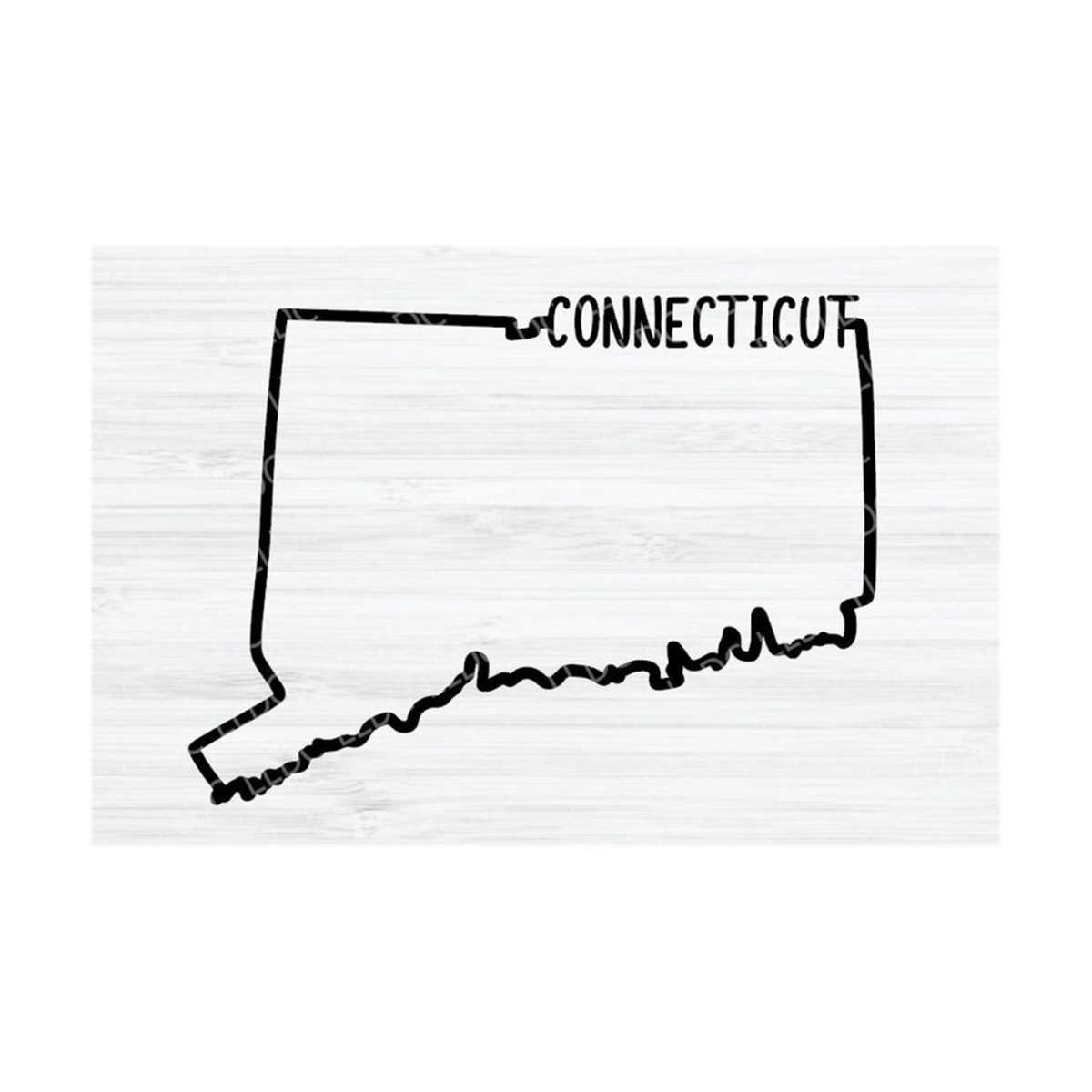 Connecticut Outline SVG. Connecticut Vector File. Connecticu | Inspire ...