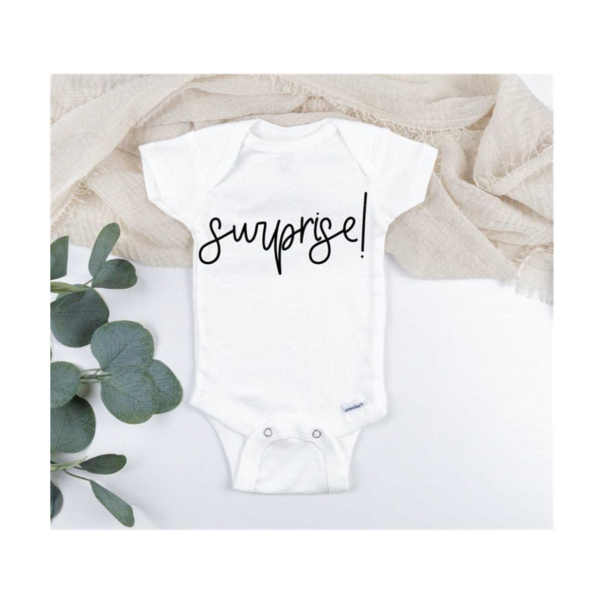 Surprise! SVG, new dad svg, Baby shirt svg, Baby bodysuit sv | Inspire ...