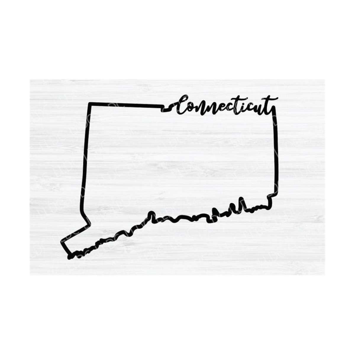 Connecticut Outline SVG. Connecticut Cursive Vector File. Co | Inspire ...
