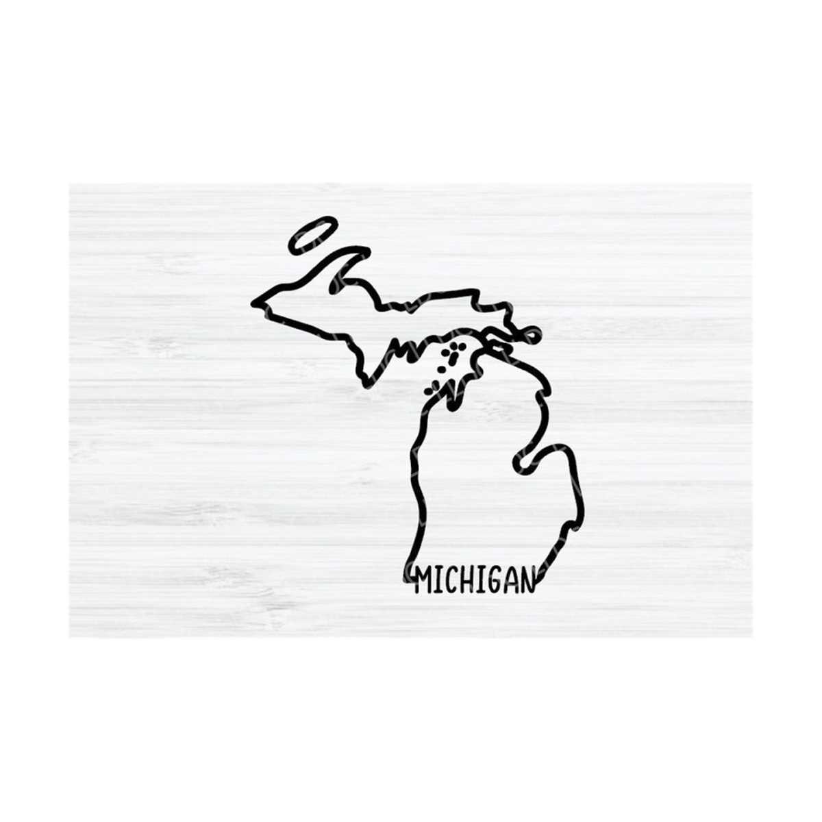 Michigan outline SVG. Michigan Vector File. Michigan design. | Inspire ...
