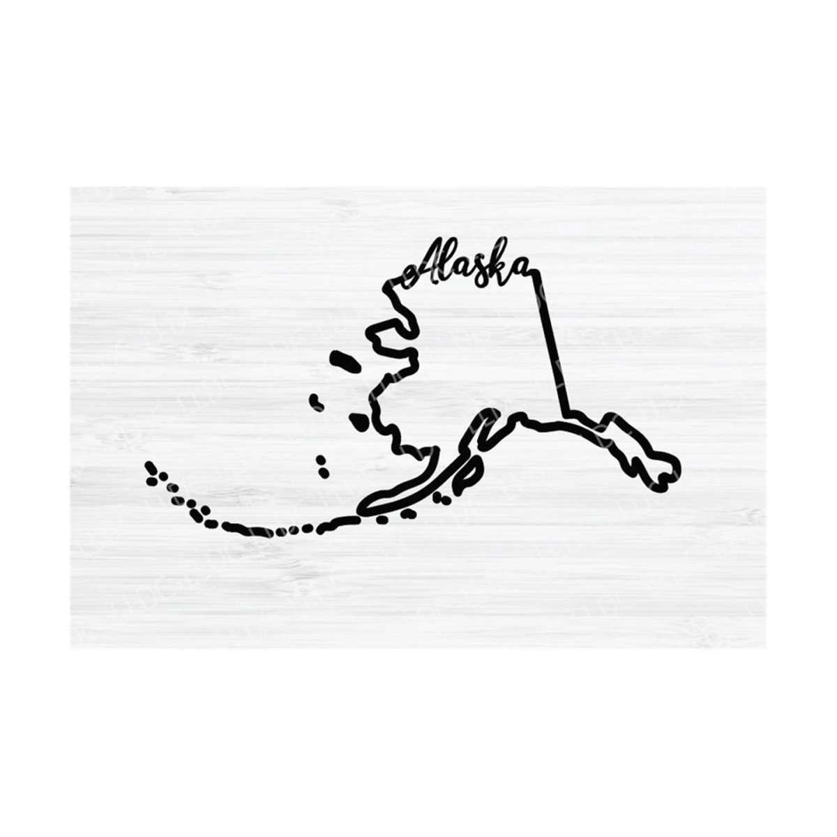 Alaska Outline SVG File. Alaska Cursive Vector File. Alaska | Inspire ...