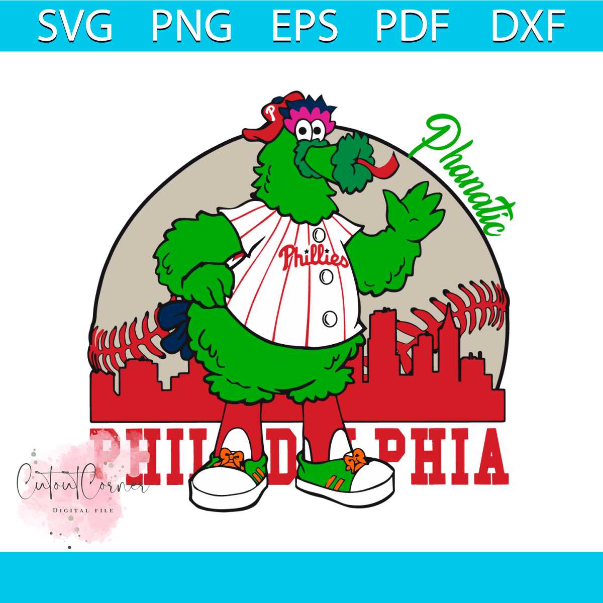 Vintage Phillie Phanatic Cartoon Baseball SVG File For Cricu | Inspire ...