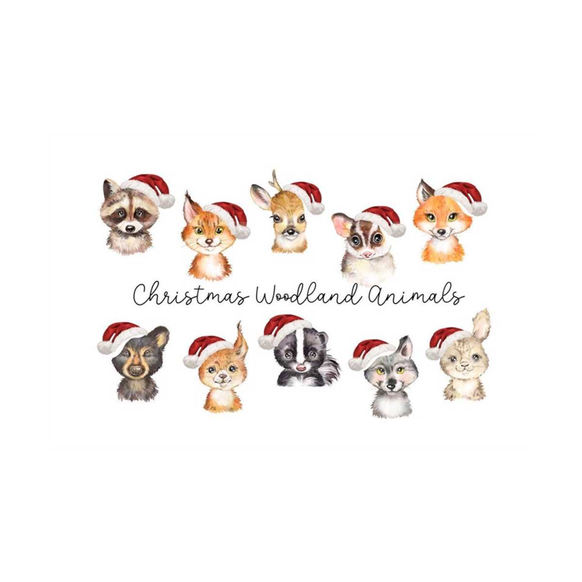Christmas animal bundle png/jpg. Woodland animal clipart png | Inspire ...