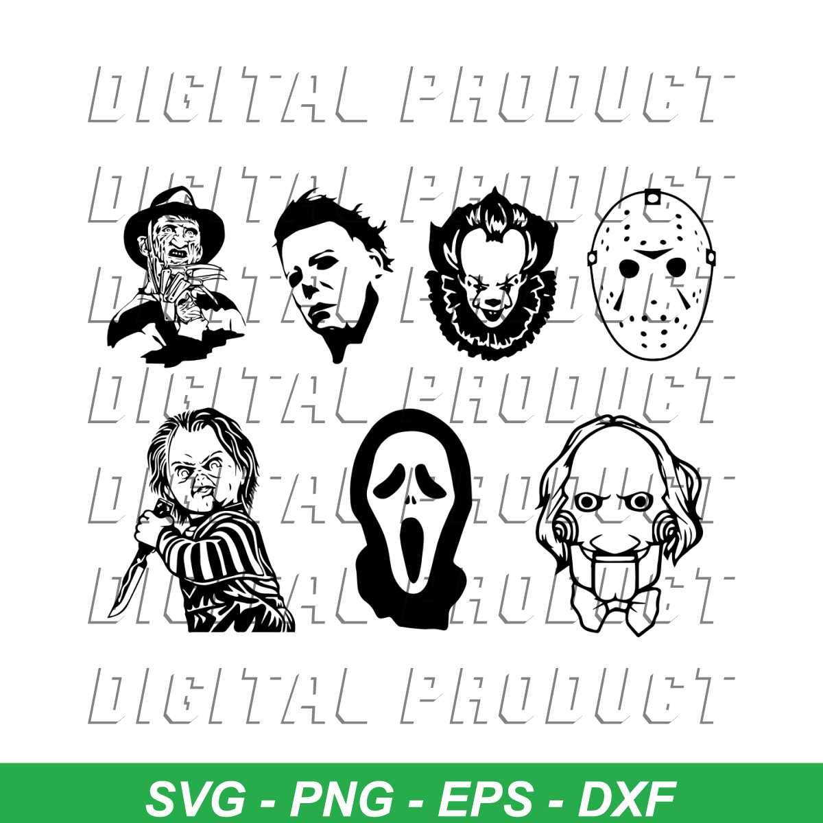 Halloween Horror Movie Killers SVG Bundle Cutting Files | Inspire Uplift