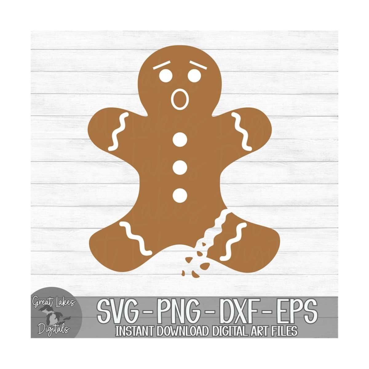 Broken Gingerbread Man - Instant Digital Download - svg, png | Inspire ...