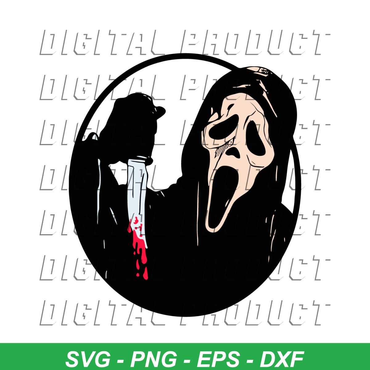 Horror Ghost Face Bloody Knife Scream SVG File For Cricut | Inspire Uplift
