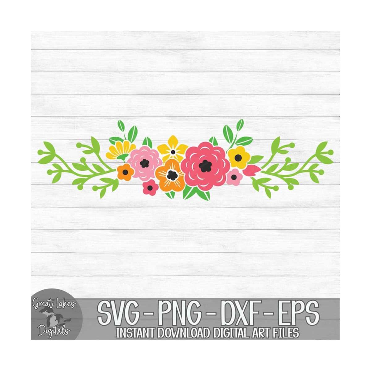 Colorful Flowers - Instant Digital Download - svg, png, dxf, | Inspire ...
