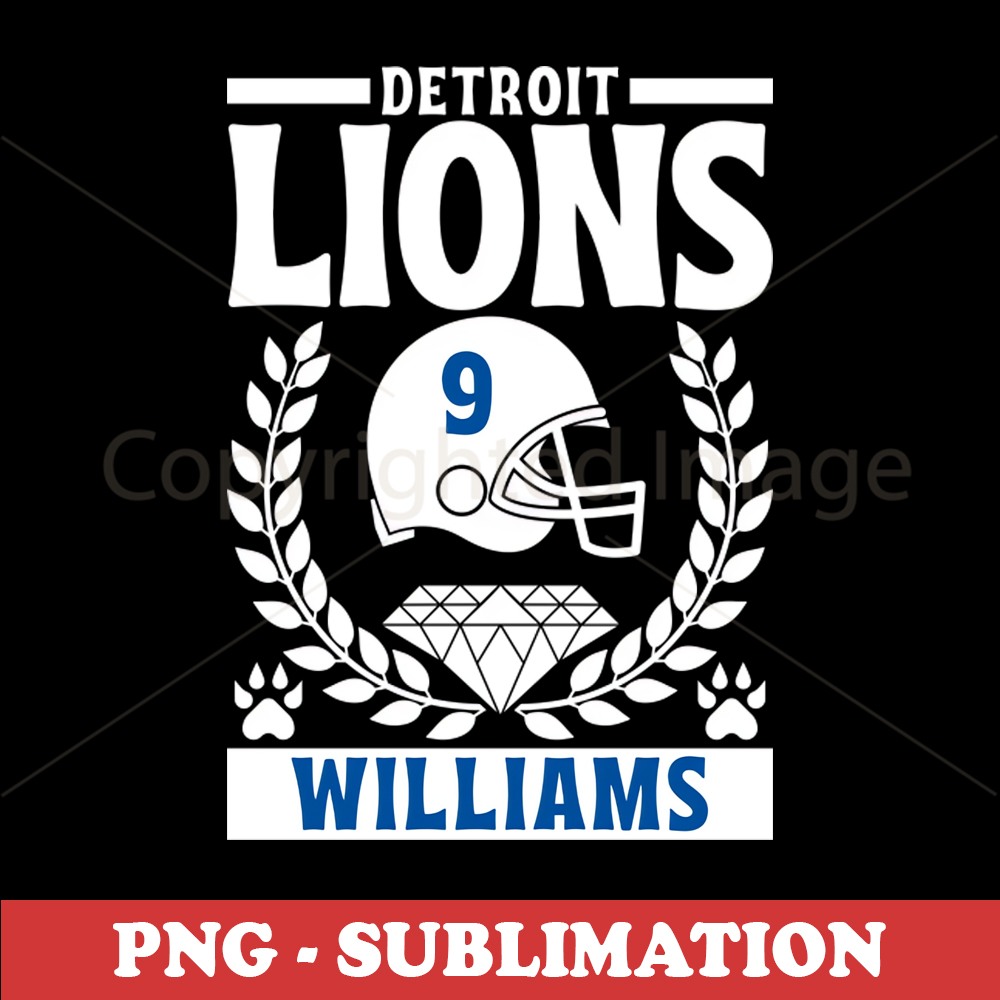Detroit Lions Williams 9 - Patriotic American Football Subli - Inspire ...
