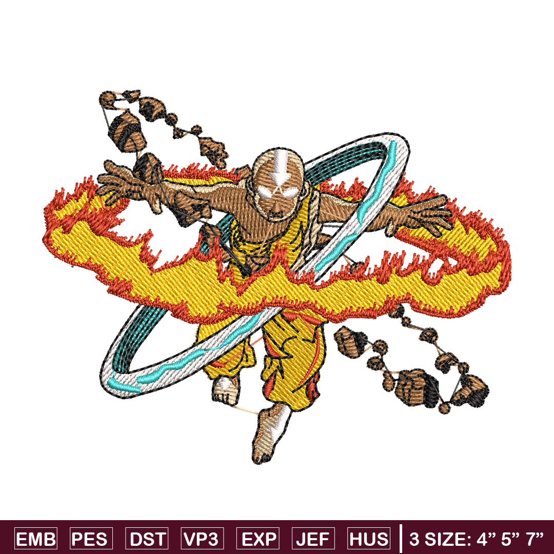 Aang embroidery design, Avatar embroidery, Anime design, Emb | Inspire ...