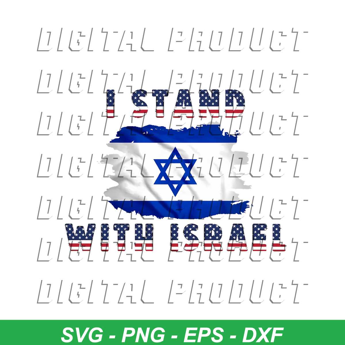 USA Israel Flag I Stand With Israel SVG Cutting Digital File | Inspire ...