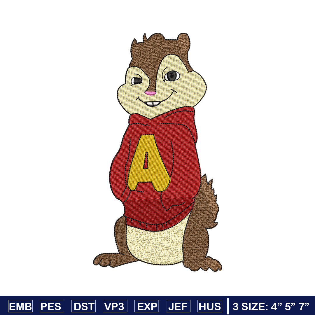 Alvin embroidery design, Chipmunks embroidery, Embroidery fi | Inspire ...