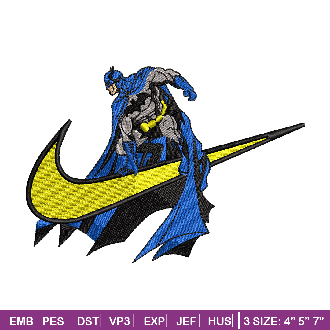 Batman Nike Logo embroidery design, Batman embroidery, Nike | Inspire ...