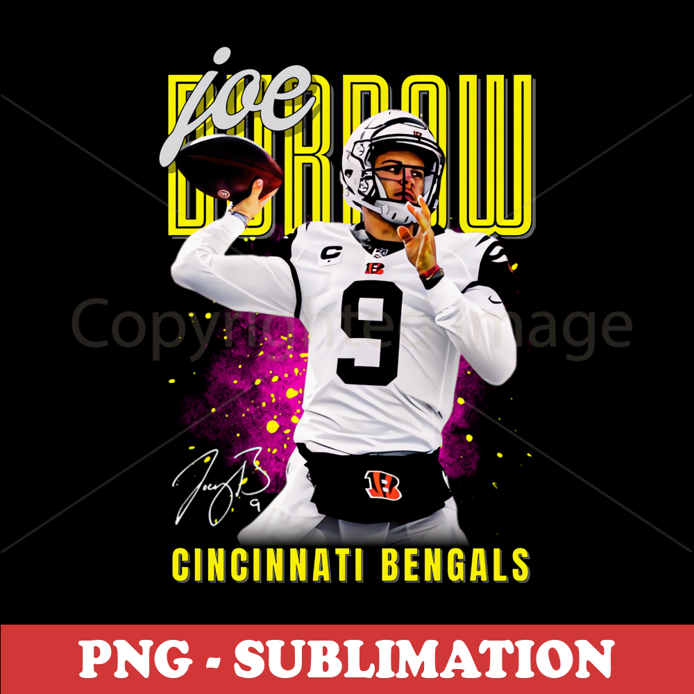 Joe Burrow PNG Digital Download - Aesthetic Sublimation Art | Inspire ...
