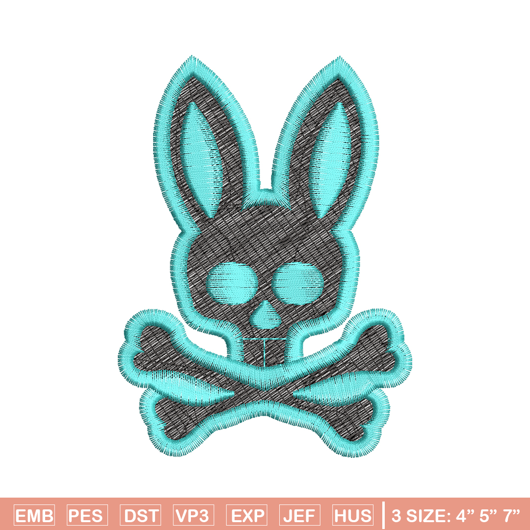 Bunny Skull Logo embroidery design, Bunny Skull embroidery, | Inspire ...