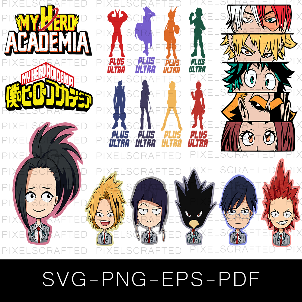 My Hero Academia SVG Bundle, My Hero Academia Cutfile, Anim | Inspire ...