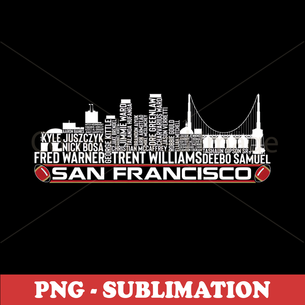 San Francisco Football Roster - City Skyline Sublimation Fil - Inspire ...