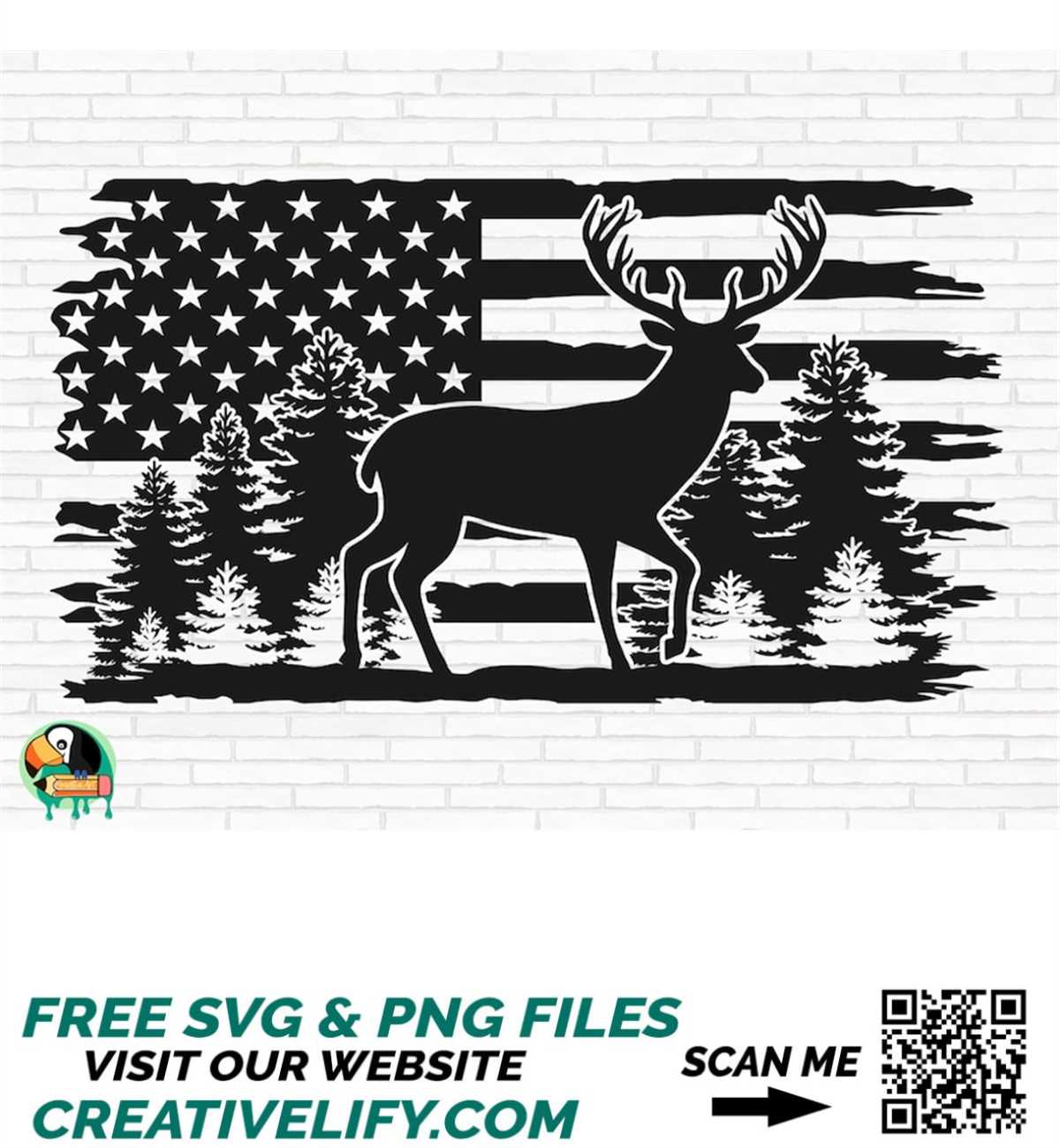 Deer Hunting Flag SVG, Deer Scene svg, Hunting svg, Hunting - Inspire ...