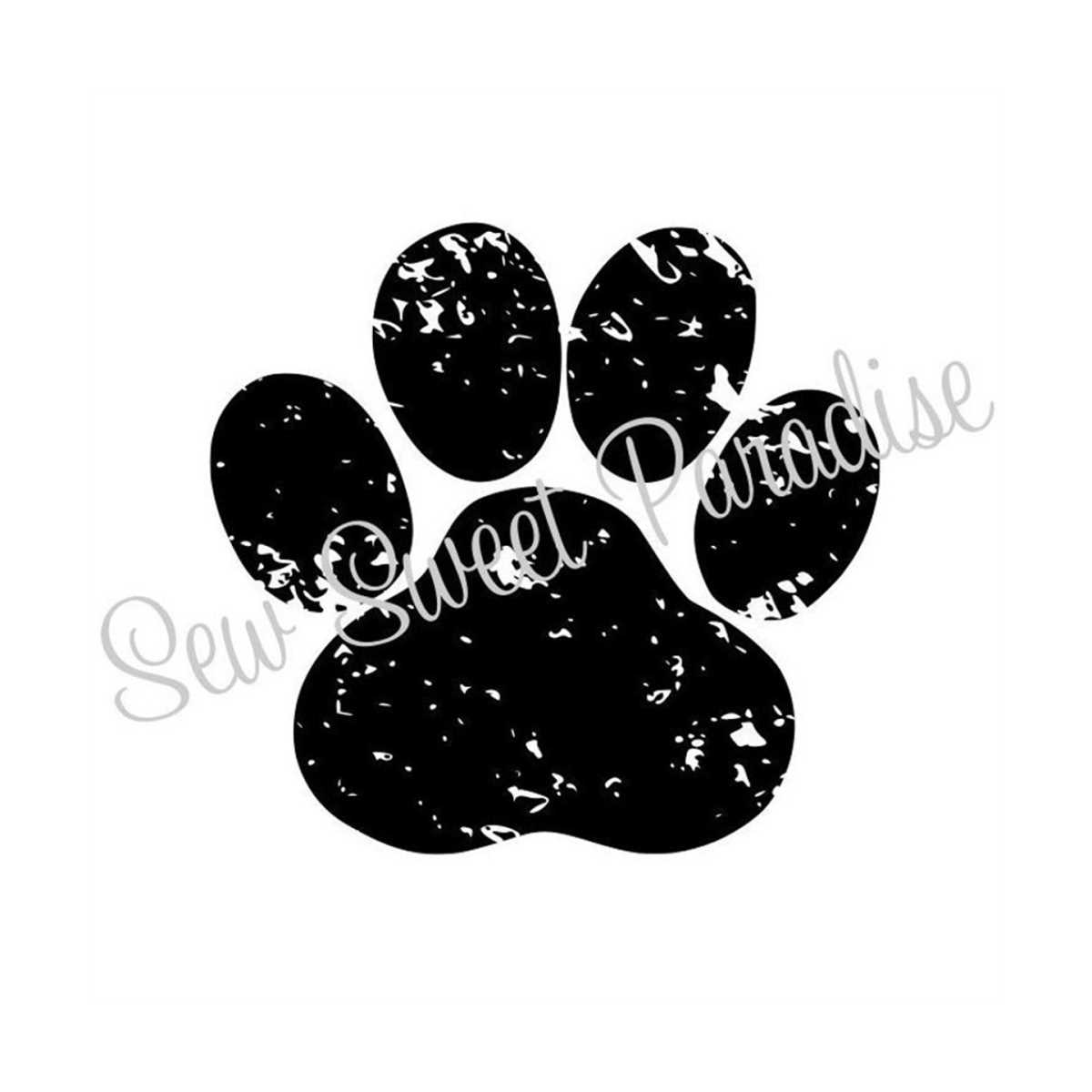 Paw Print SVG, Grunge Paw Print SVG, Distressed Paw Print PN | Inspire ...