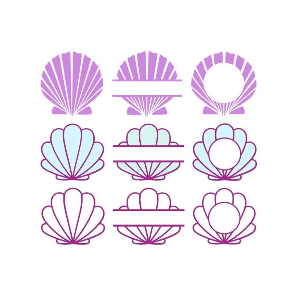 Seashell SVG Bundle, Beach SVG, Monogram Frame SVG, Summer, | Inspire ...
