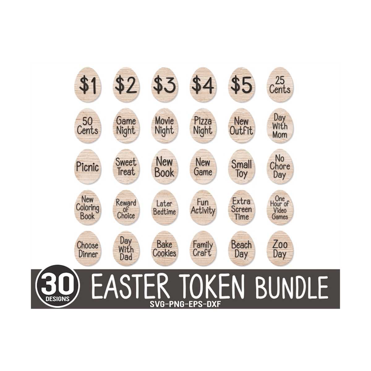 30 Redeemable Easter Token SVG, Easter Laser files, Easter C | Inspire ...