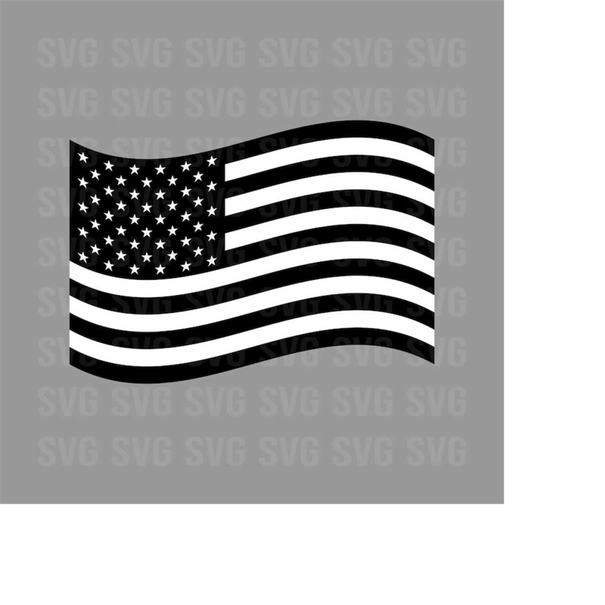 USA Flag Svg, American Flag Svg, Flag waving Svg, Black and | Inspire Uplift