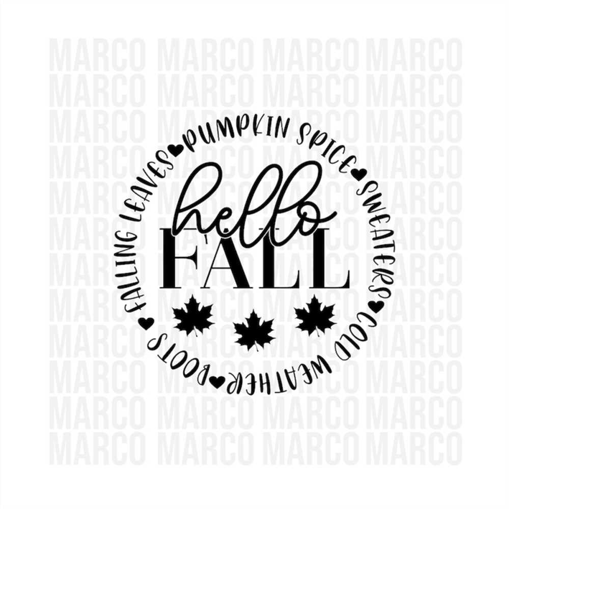 Hello Fall Circle SVG, Autumn Svg, Fall Svg Files for Cricu - Inspire ...
