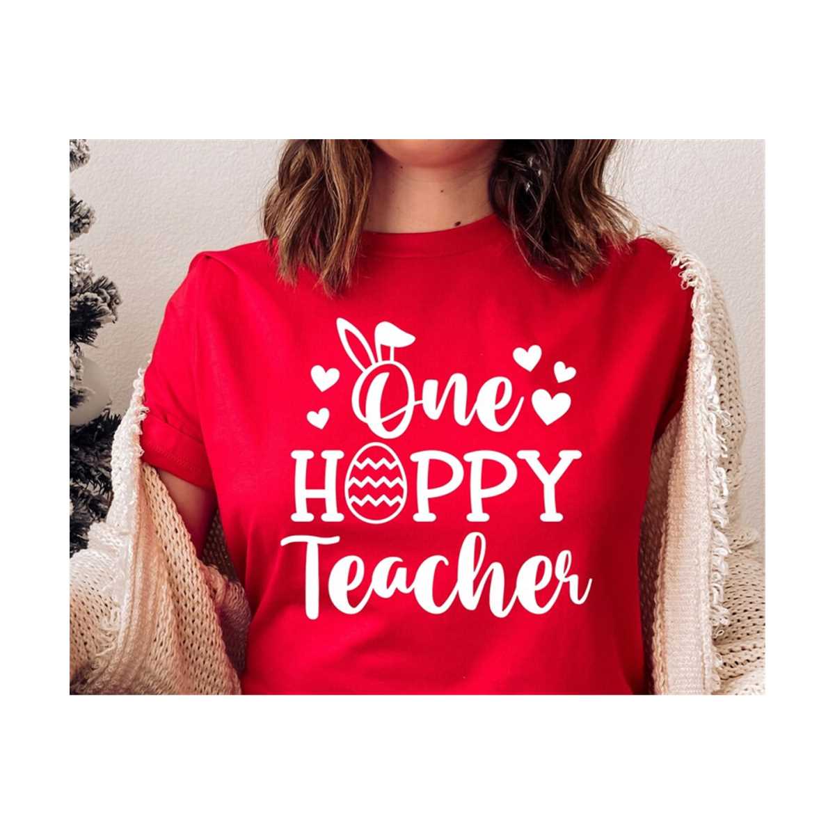 One hoppy teacher Svg, Teacher Easter Svg, Easter Egg Svg, E | Inspire ...