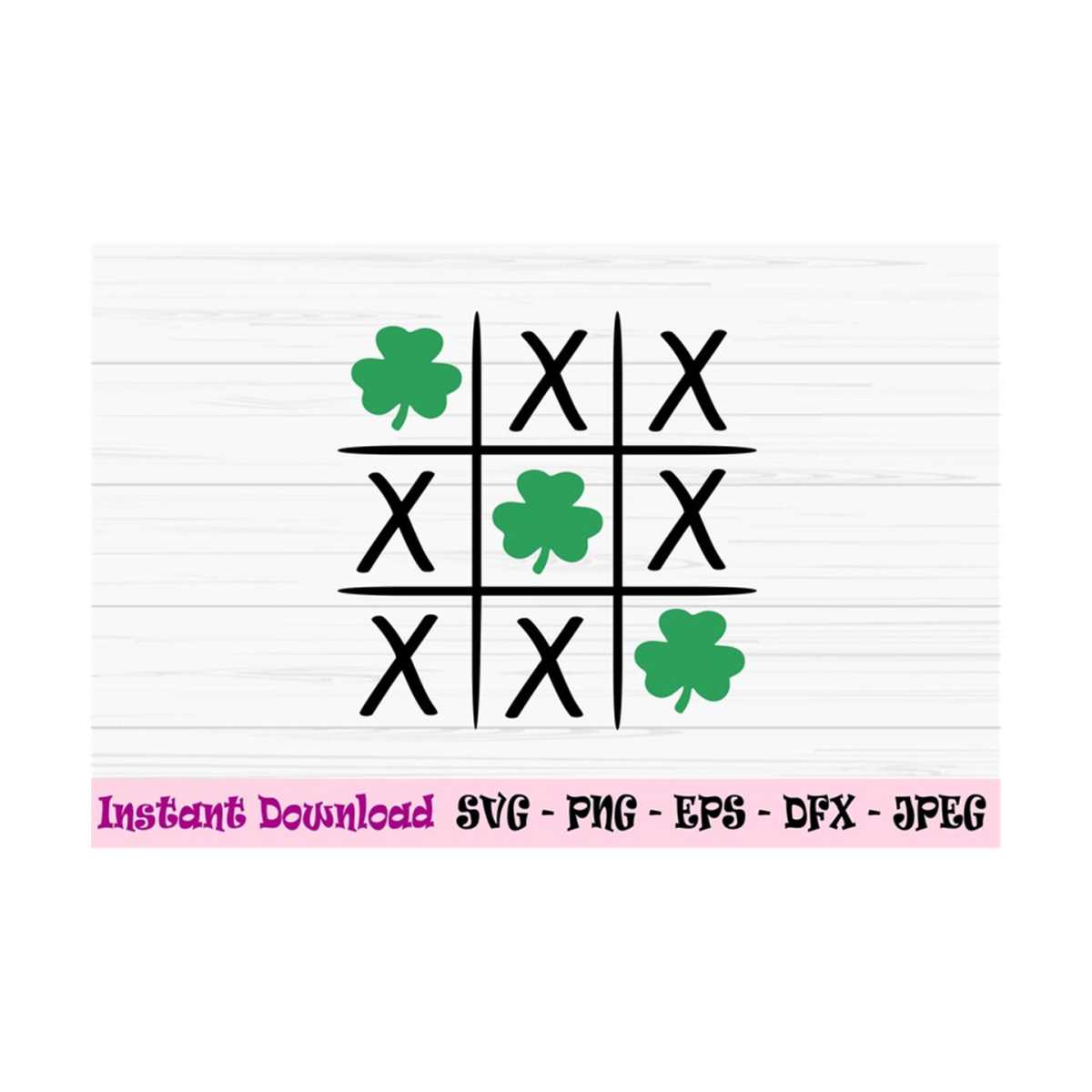 tic tac toe with clover svg, st patricks day svg, kids svg, | Inspire ...