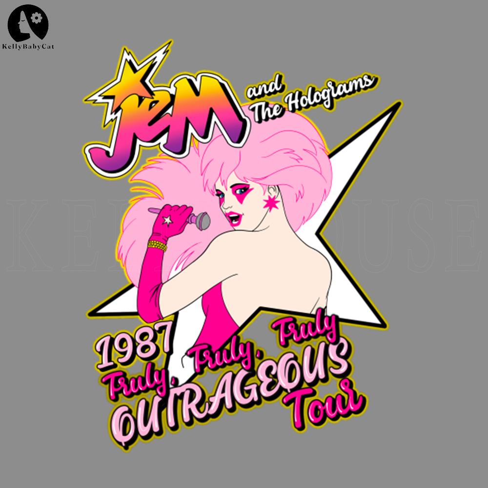 Jem Outrageous 1987, Cartoon PNG | Inspire Uplift