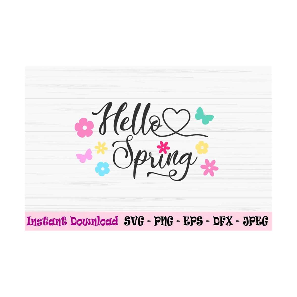 hello spring svg, spring sign svg, spring flowers svg, Dxf, | Inspire ...