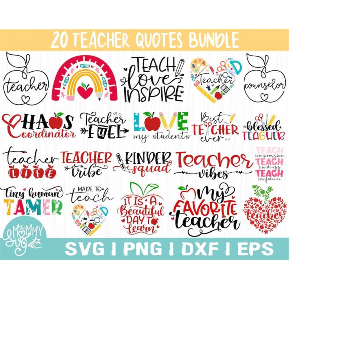 Teacher Svg Bundle, Teacher Svg, Teacher Appreciation Svg, F - Inspire ...